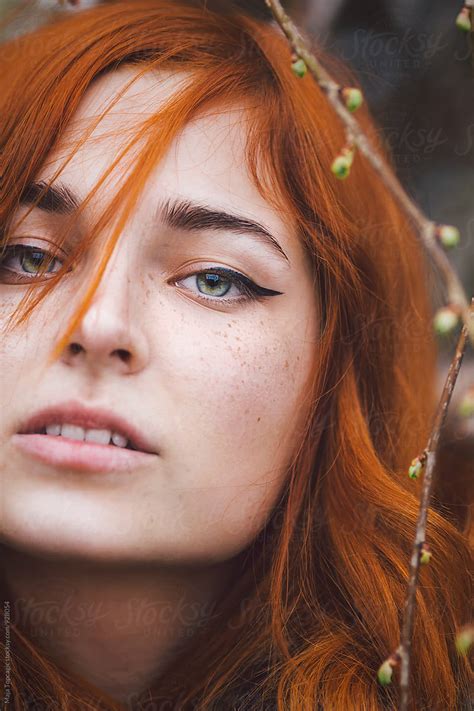 Beautiful Redhead With Freckles By Stocksy Contributor Maja Topcagic
