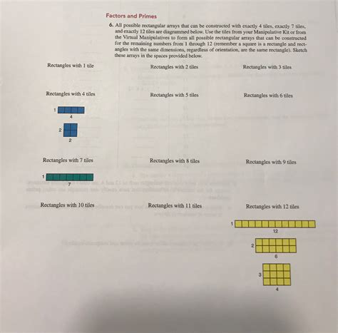 Solved Factors And Primes 6 All Possible Rectangular Arrays