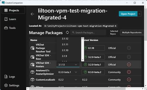 BUG Version Dropdown Partially Hidden When Project Name Is Long Issue Vrchat