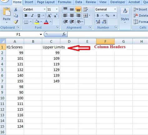 Frequency Distribution Table Excel