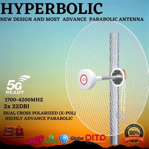 hyperbolic antenna 2x22 dbi 44 dbi parabolic antenna landbowan auto detect 3g 4g 5g lazada ph