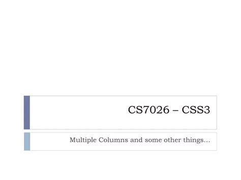 Ppt Cs7026 Css3 Powerpoint Presentation Free Download Id2665898