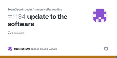 Update To The Software · Issue 1184 · Teamopenindustry