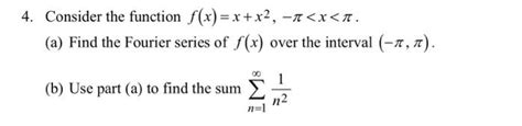 solved 4 consider the function f x x x2 −π