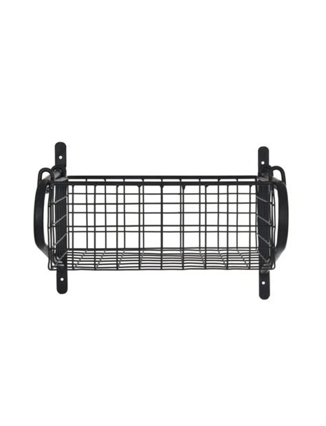 Small Black Steel Metal Wall Shelf Unit For Indoor Living Space
