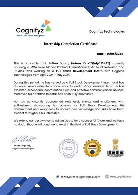 Aditya Gupta On Linkedin Cognifyztechnologies Fullstackdevelopment