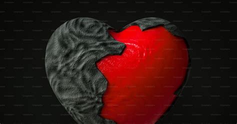 검은색 배경에 빨간색과 검은색 하트 사진 Unsplash의 3d 이미지