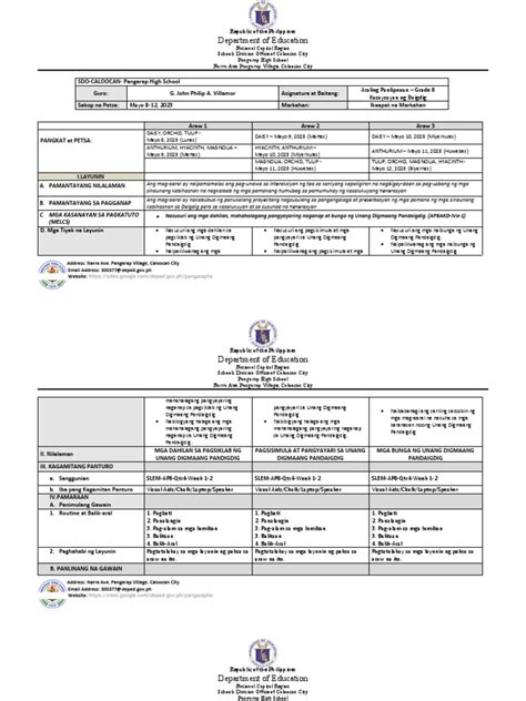 Department Of Education Araling Panlipunan Grade 8 Kasaysayan Ng