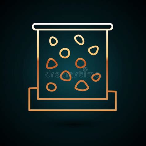 Gold Line Climbing Wall Icon Isolated On Dark Blue Background Vector Stock Vector
