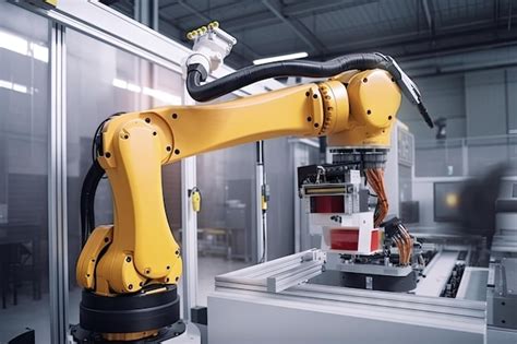 Premium Ai Image Robotic Arm Assembling Component For Aircraft In