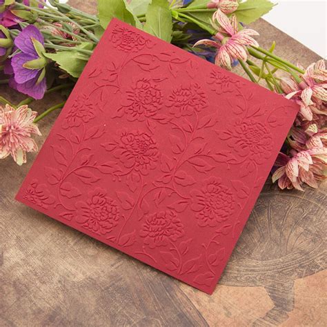 Plastic Embossing Folder Template Rose Flower Leaf Grandado