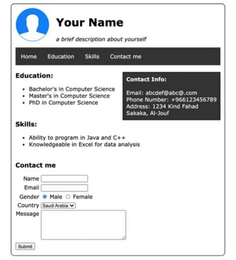 Solved Build It In Html And Internal Css Don T Use An Chegg