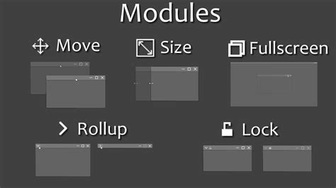 modular window movable and scalable widget resizable and draggable