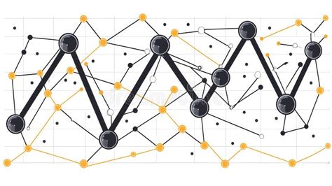 Dynamic Data Visualization With Black And Yellow Nodes Stock Illustration Illustration Of