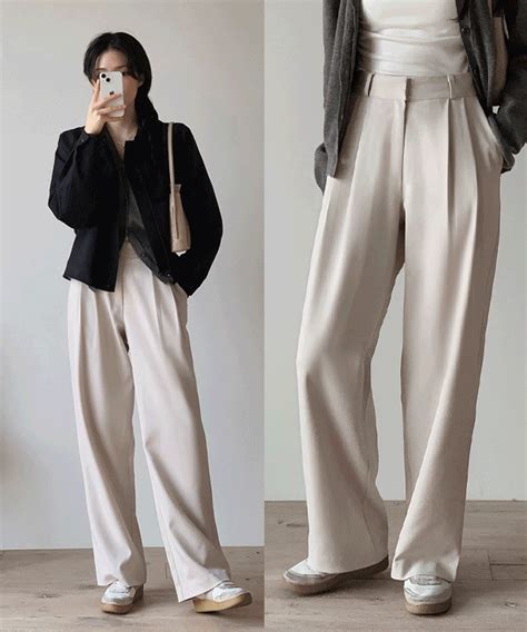 💛하객룩 모먼트 투커버 올데이슬랙스 숏베이직롱ver 4 Size Slowmade슬로우앤드자체제작사계절슬랙스하체커버핀턱슬랙스와이드핏데일리룩출근