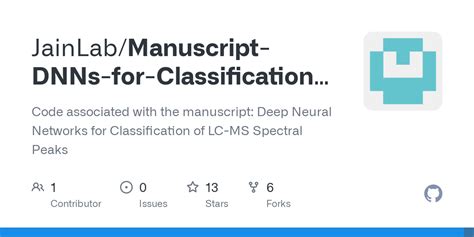 Manuscript Dnns For Classification Of Lcms Peaks Peakwindowgenerator R At Master · Jainlab