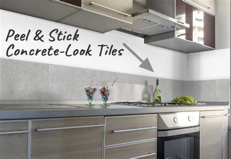 Create A Faux Cement Backsplash With Peel And Stick Concrete Tile