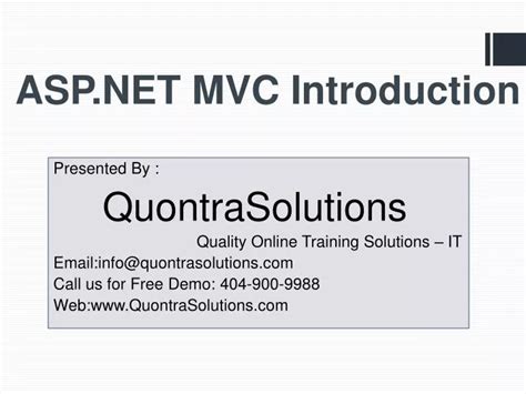 Ppt Aspnet Mvc Introduction By Quontrasolutions Powerpoint