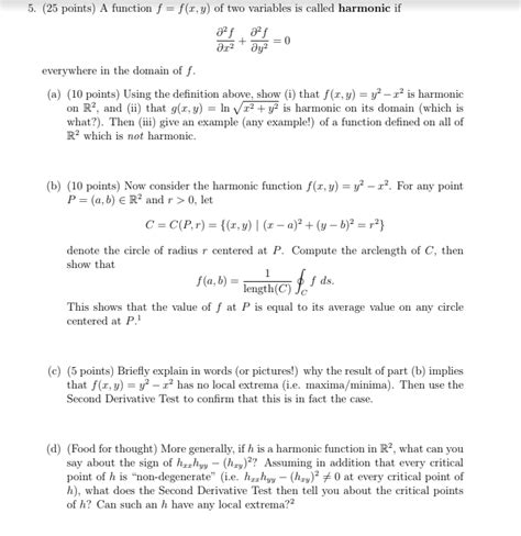 Solved 5 25 Points A Function F F X Y Of Two Variables Chegg Com
