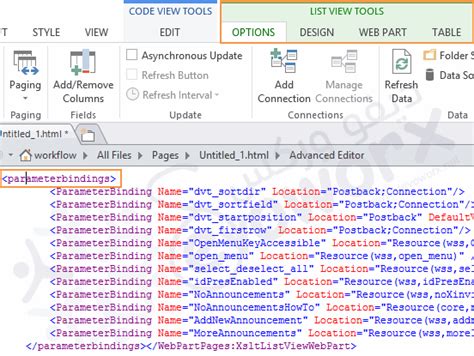 Missing List View Tools In Sharepoint Designer 2013