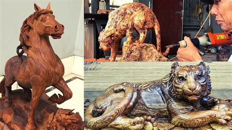 Amazing Top 3 Best Wood Carving Animals Diy Wood Youtube