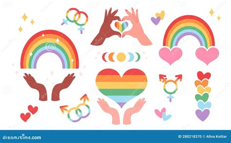 Collection Of Pride Flags Sexual Gender Identity Cartoon Vector