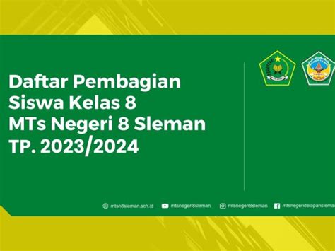Daftar Pembagian Kelas Siswa Kelas 8 Tp 2023 2024