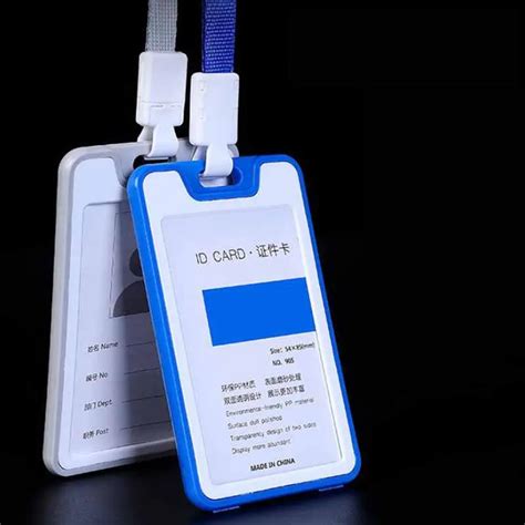 랜야드 양면 투명 직원 작업 카드 커버 컬러 카드 커버 패스 액세스 버스 Id 신용카드 홀더 배지 슬리브