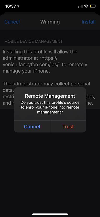 Ios Device Enrollment In Byod Mode Essentials Mdm Support Center