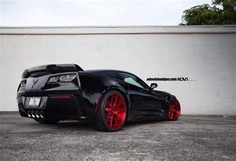 [pics] Red With Envy Black Chevy Corvette Z06 On Red Adv 1 Wheels