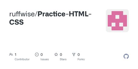 Github Ruffwisepractice Html Css