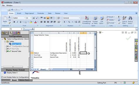 Design Table Parameters In Solidworks Youtube