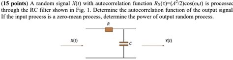 Solved 15 Points A Random Signal X T With Autocorrelation Function Rx T A 2 Cos Ct Is