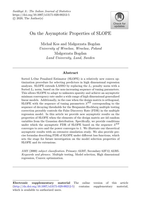 pdf on the asymptotic properties of slope
