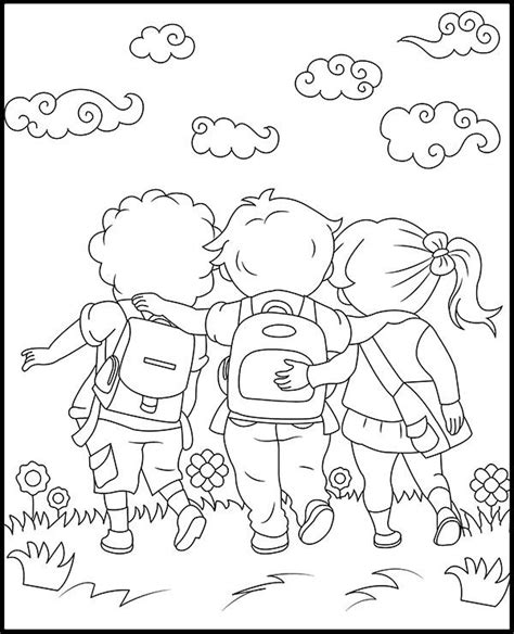 School Friends Coloring Pages