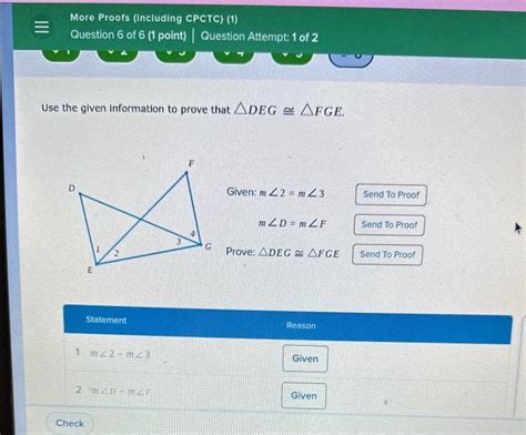 Use The Given Information To Prove That DEG FGE Chegg Com