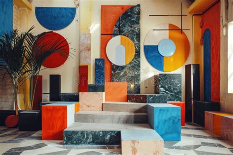 Exploring The Intersections Of Geometry And Design In A Visual Installation Stock Illustration