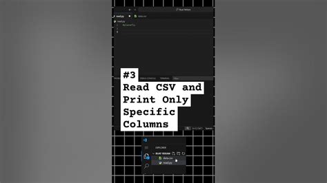 Csv In Python Read Csv And Print Only Specific Columns Pythonbeginner Belajarcoding Python