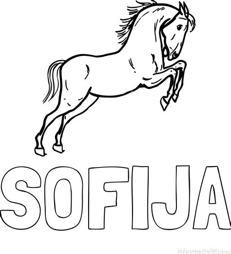 Pobarvanka Imena Sofija In Pobarvanka Konja V Skoku