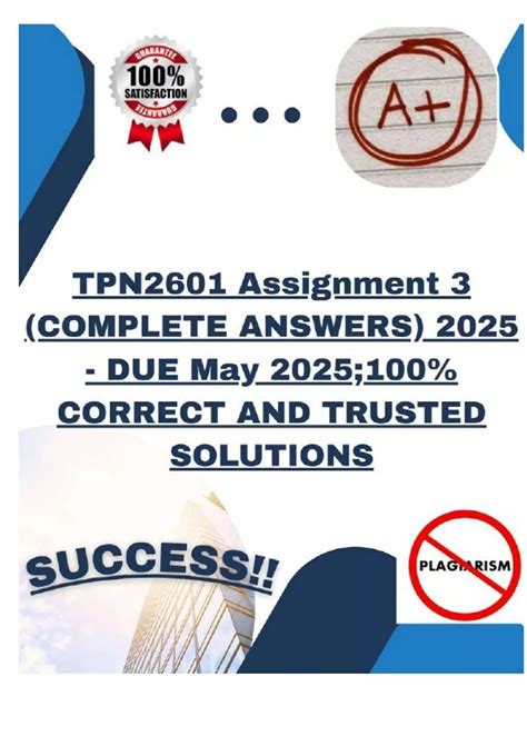 Tpn2601 Assignment 3 Complete Answers 2025 Due May 2025100