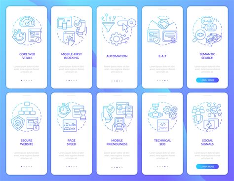 Search Engine Optimization Blue Gradient Onboarding Mobile App Screen