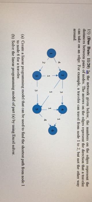 Solved 15 Due Date 1120 In The Network Given Below The
