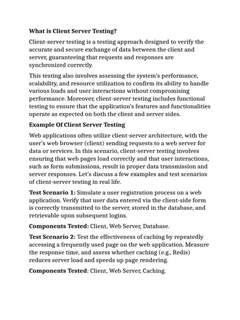 Client Server Testing Pdf Software Testing Class Computer