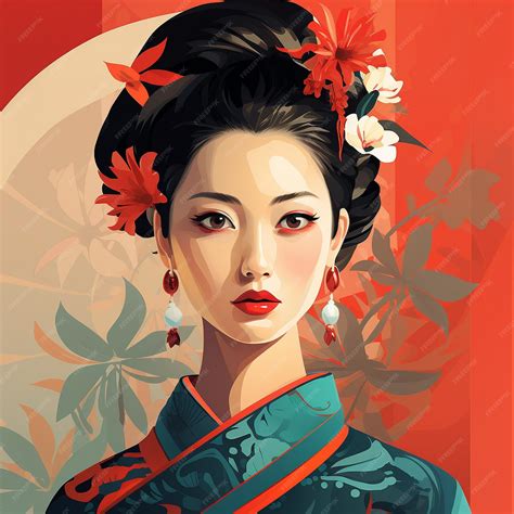 Premium Photo Illustration Geisha