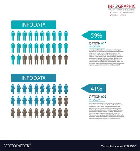 Abstract Element Infographics 2 Option Design Vector Image