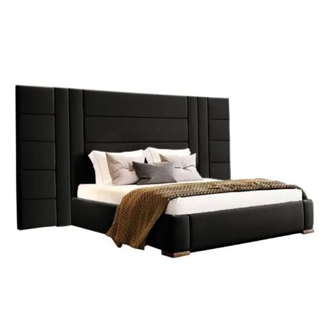 Luxury Headboard And Base King Black 183cm Base And 280cm Headboard
