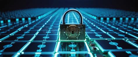 Protecting Data And Maintaining Privacy With Security Concept Padlock On Computer Circuit
