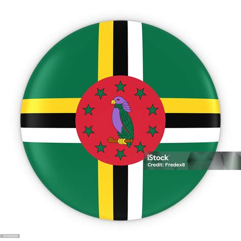 도미니카 국기 버튼 도미니카 배지 3d 일러스트의 국기 0명에 대한 스톡 사진 및 기타 이미지 0명 3차원 형태 국가
