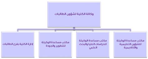 الهيكل التنظيمي لوكالة الكلية لشؤون الطالبات كلية علوم الرياضة