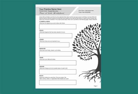 Printable Tree Of Life Therapy Template